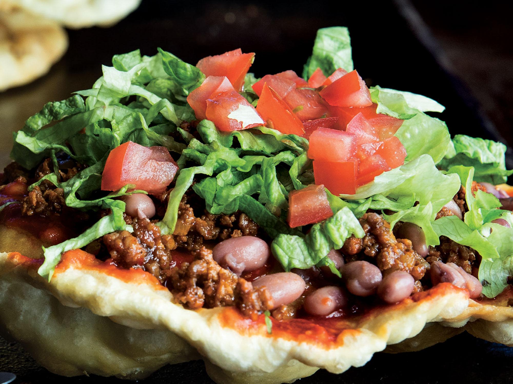 A Food Lover's Journey: Fry Bread Taco with Mexican Spicy Meatballs ...